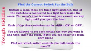 Whatsapp Riddle: Find the Correct Switch For the Bulb | BhaviniOnline.com