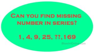 Find The Missing Number In The Series 1 4 9 25 169