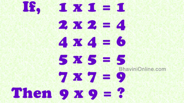 Find the Next Number: If 1 x 1 = 1, Then 9 x 9 = ? | BhaviniOnline.com