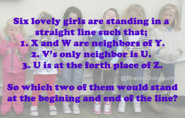 Logical Reasoning Riddle: Six Lovely Girls Are Standing In A Straight ...