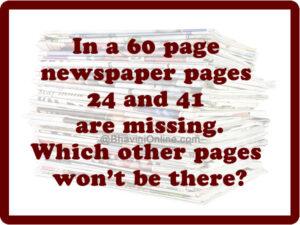 Riddle: Missing Pages of a Newspaper | BhaviniOnline.com