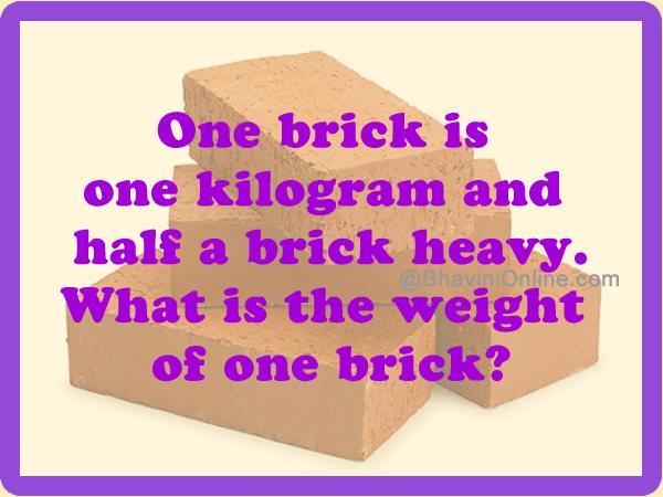 WhatsApp Riddle: Find The Weight Of the Brick | BhaviniOnline.com