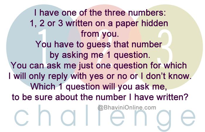 Guess The Number I Have Written With Only 1 Question | BhaviniOnline.com