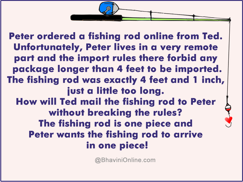 Logical Riddle: How to ship the Fishing Rod? | BhaviniOnline.com