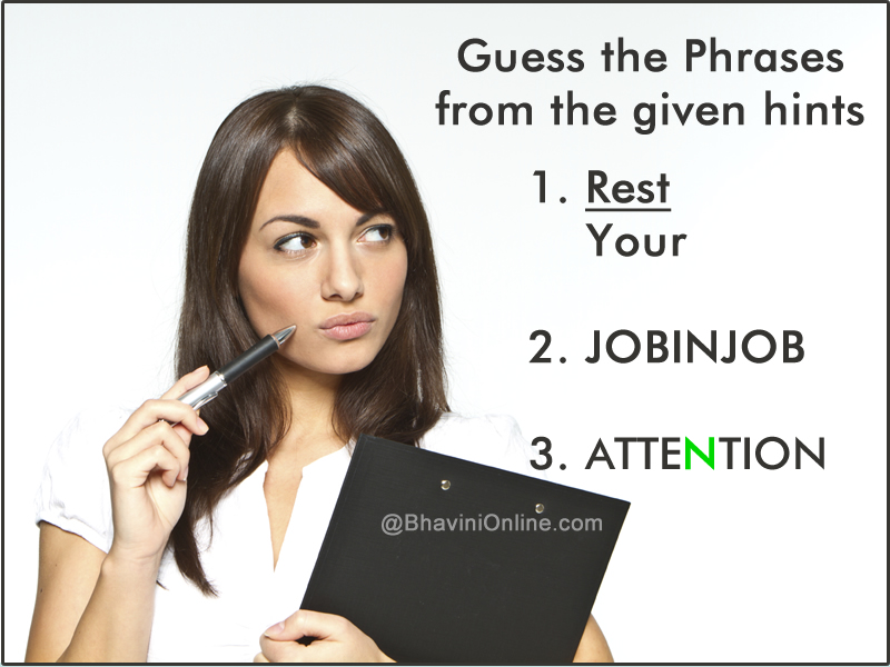 Rebus Riddle: Guess the Words or Phrases from the Given Hints ...