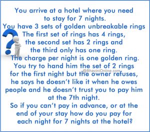Logical Riddle: How Will You Pay The Hotel Owner Daily? | BhaviniOnline.com