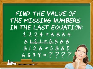 Find The Value Of The Missing Numbers In The Equation: 6 3 7 9 ...
