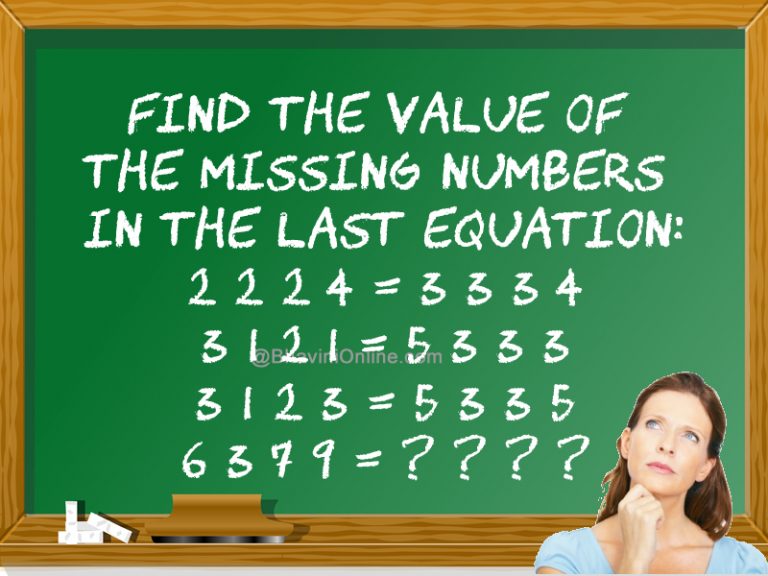Find The Value Of The Missing Numbers In The Equation: 6 3 7 9 ...