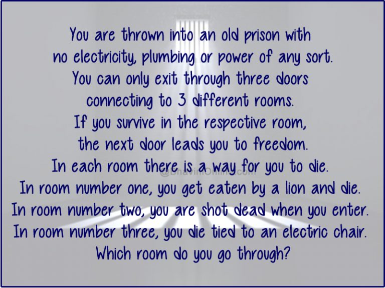 Logical Riddle: Which Room Do You Go Through to Escape Prison ...