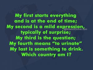 Word Riddle Games: Which Country Am I? | BhaviniOnline.com