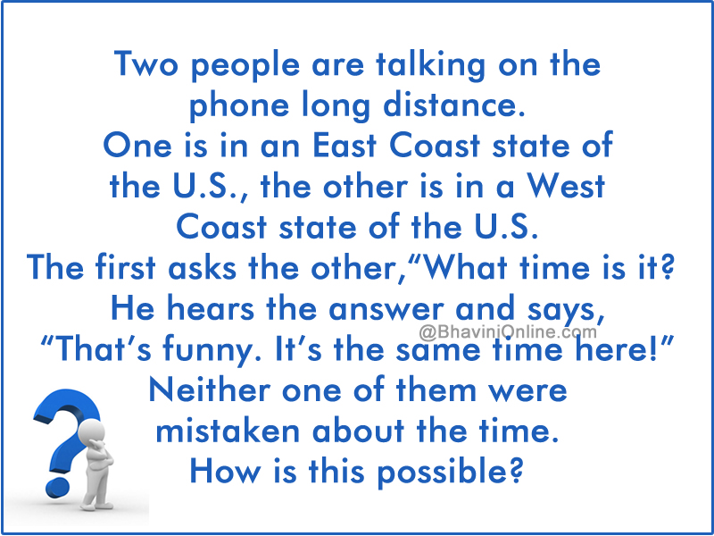 Logical Riddle: How is the Time Same in Different Time Zones ...