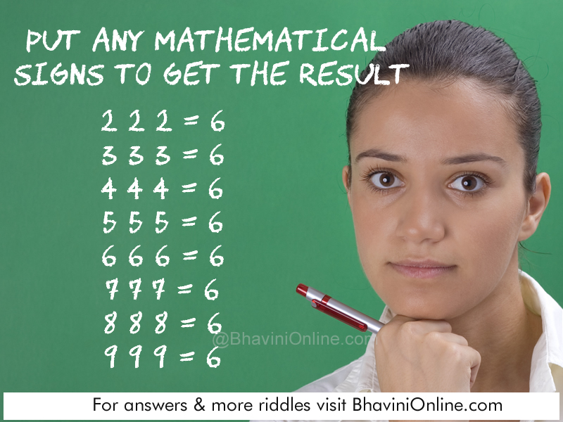 Fun With Maths Riddle: Put Any Mathematical Signs to Get the Result as ...