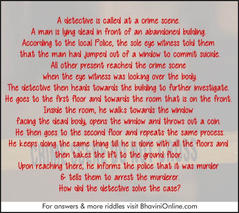 Murder Mystery Riddle: Was it a Suicide or Murder? | BhaviniOnline.com