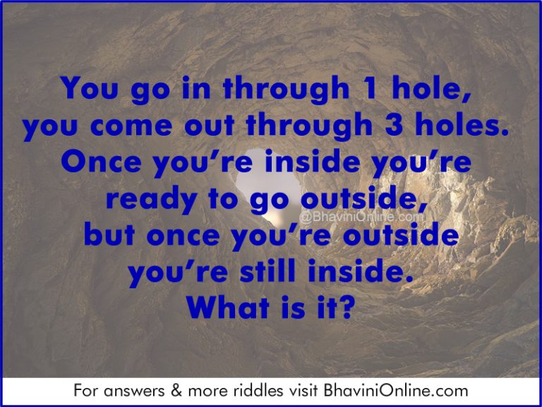 Word Riddle Game: You Go In Through One Hole | BhaviniOnline.com